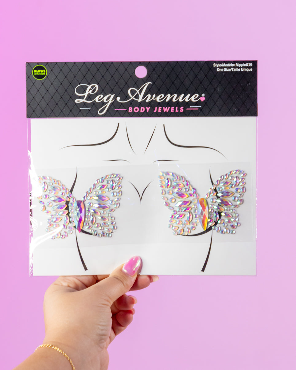 Butterfly Glow In The Dark Jewel Pasties – Rave Wonderland