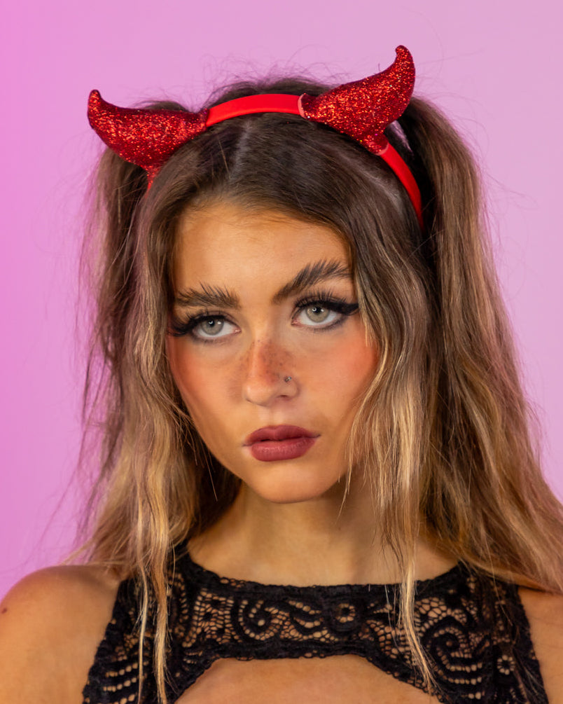 Devil Horns Glitter Headband – Rave Wonderland