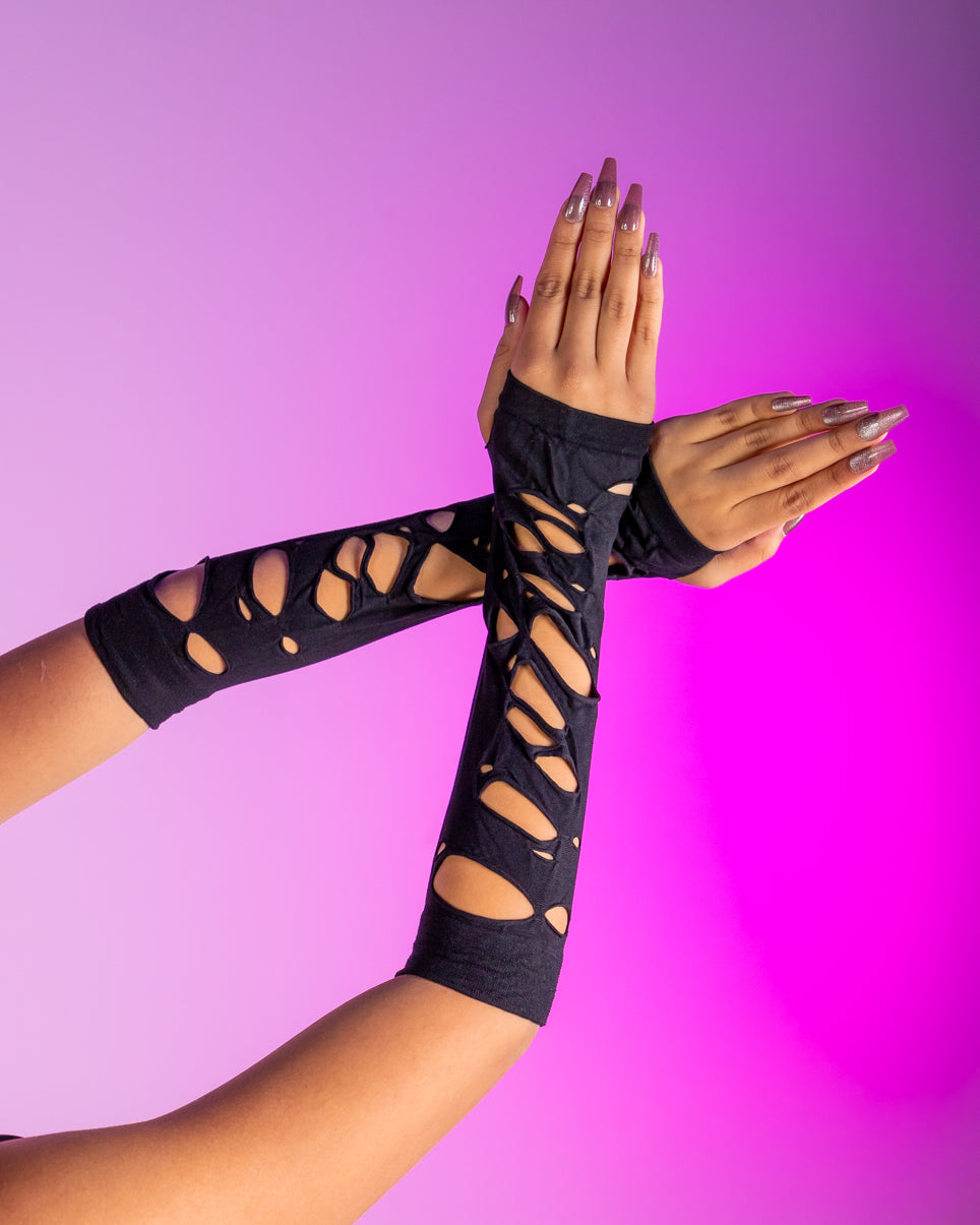 Distressed Torn Arm Warmers for Stylish Comfort – Rave Wonderland