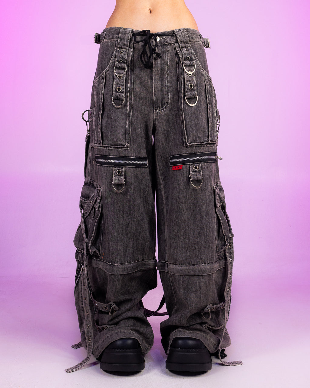 Tripp NYC Zip-Off Black Denim X-Strap Pants – Rave Wonderland