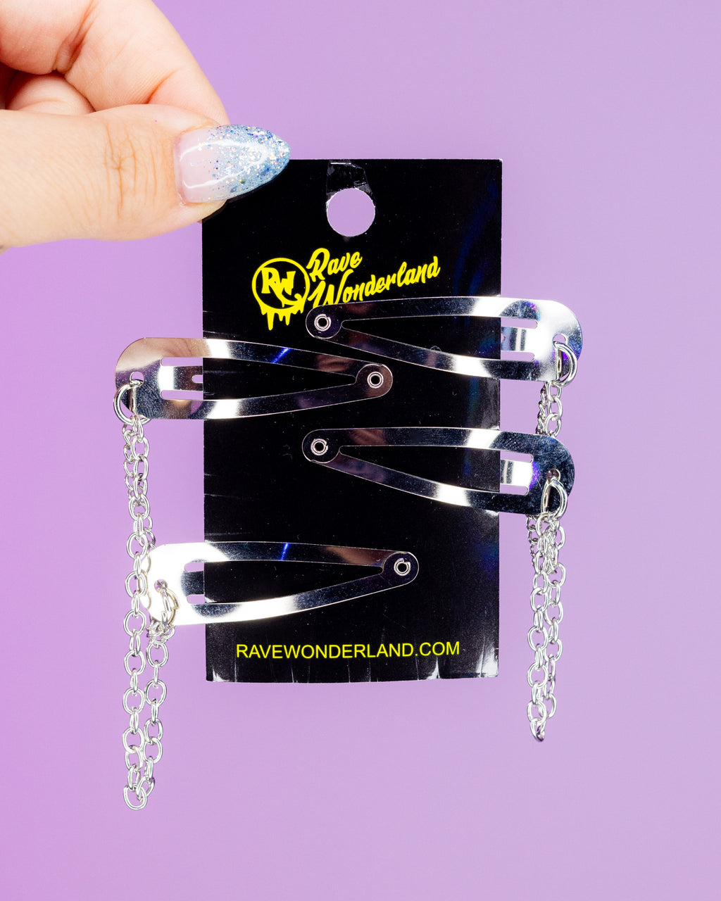 2pc Silver Chain Hair Clips for Stylish Hair Accessory – Rave Wonderland
