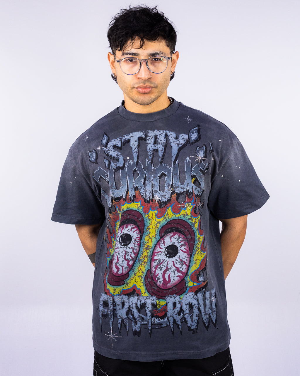 Bloodshot Stay Curious Men's Gray Washed Tee – Rave Wonderland