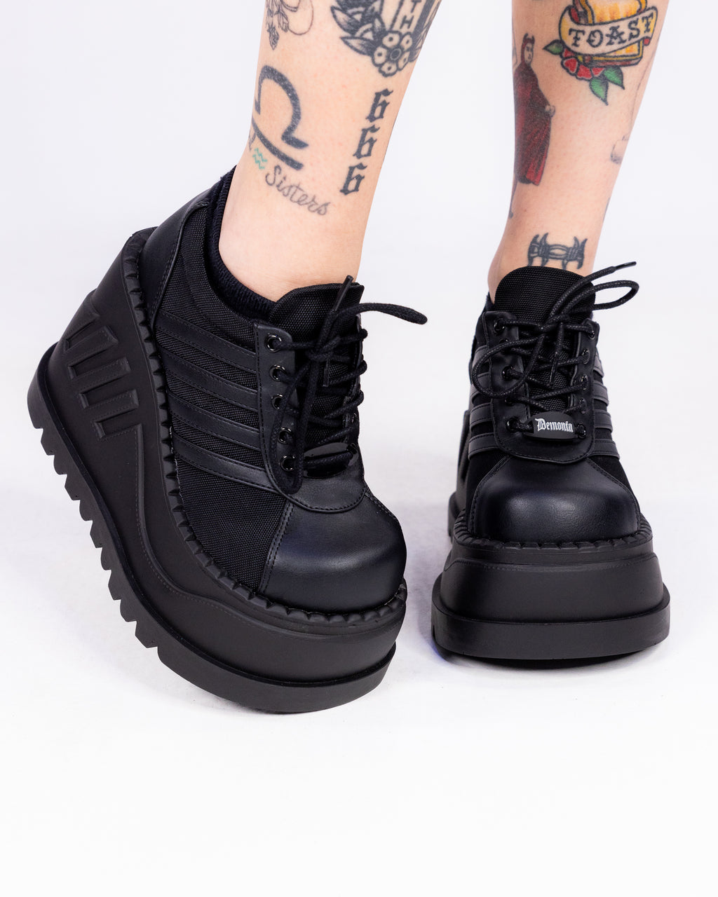 Demonia Black Stomp Oxford Platforms for Bold Style – Rave Wonderland