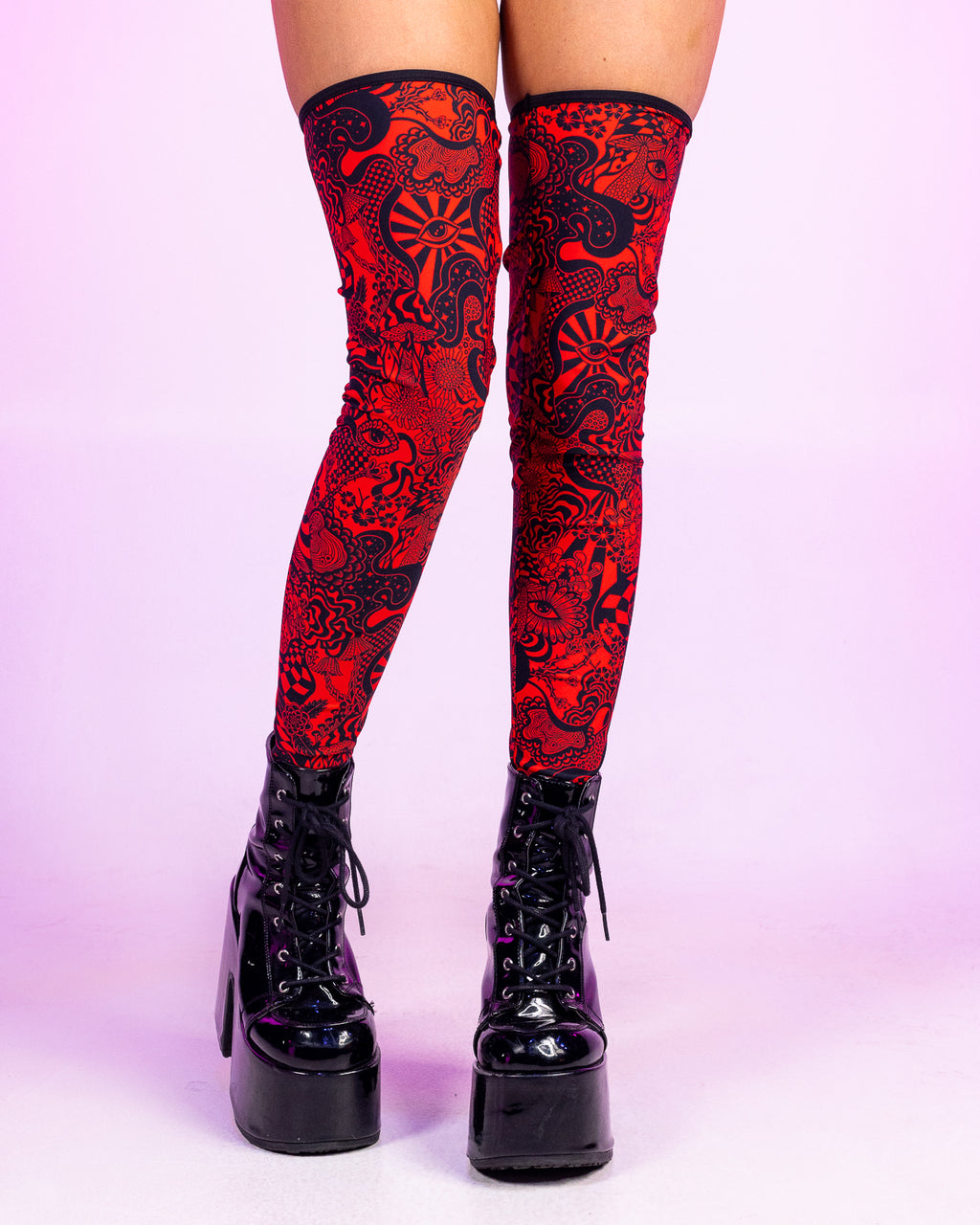 Crimson Zenith Leg Sleeves – Rave Wonderland