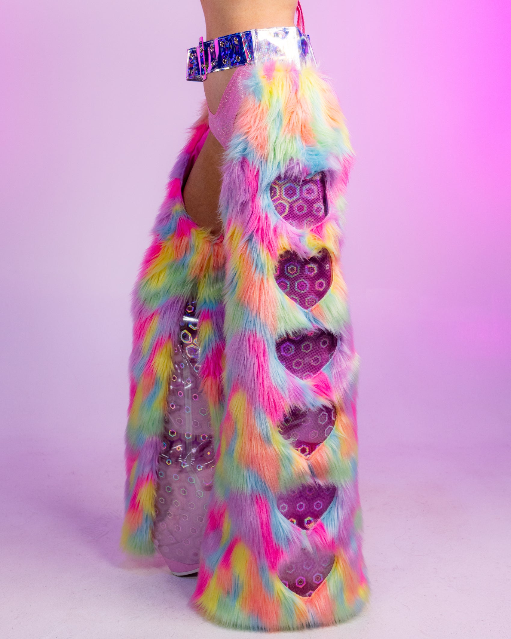 Neon Dreams Faux Fur Chaps – Rave Wonderland