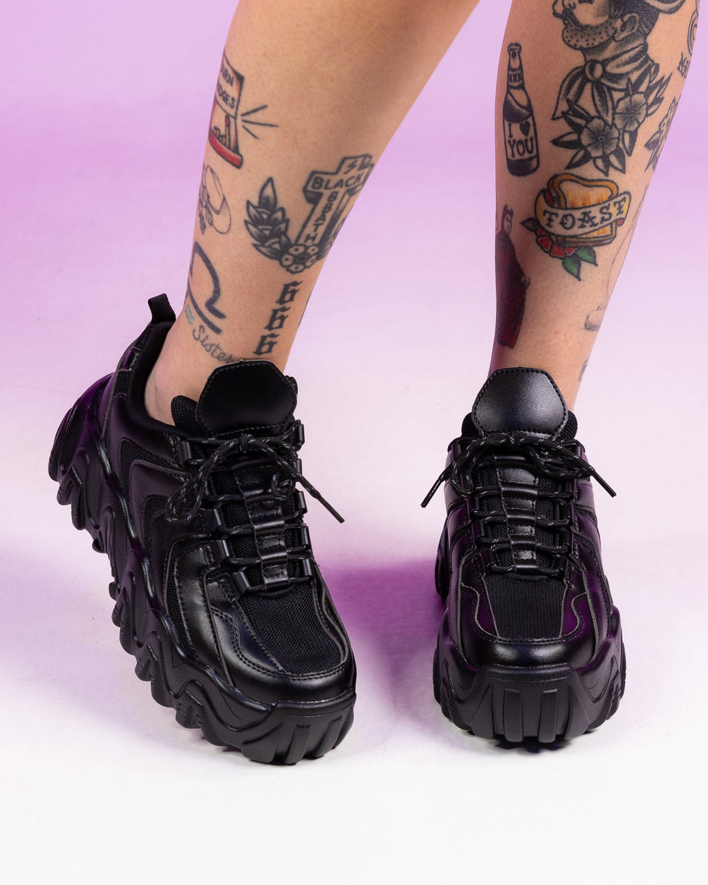 Black Michelle Sneakers – Rave Wonderland