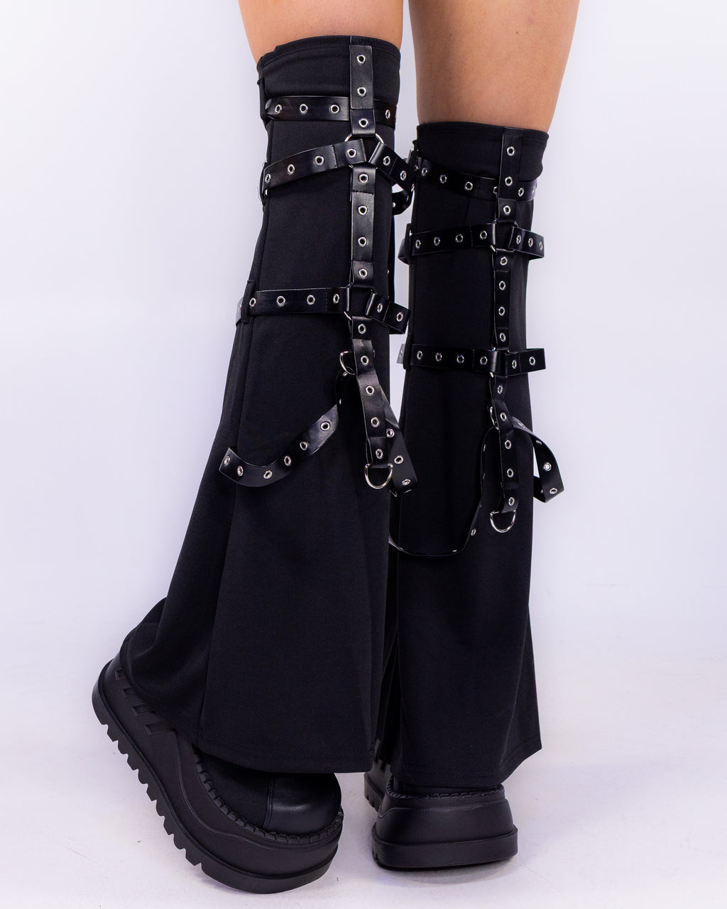 On The Edge Unisex Black Strap Leg Warmers – Rave Wonderland