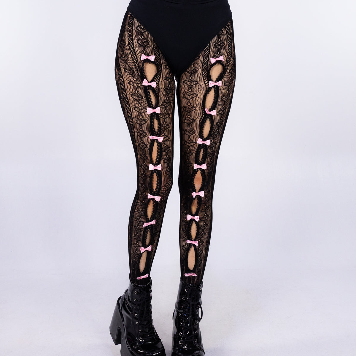 Sweetheart Striped Women's Bow Black Tights – Rave Wonderland