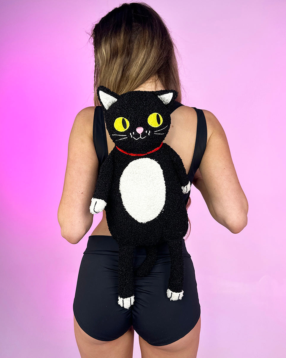 Furry Black Cat Backpack – Rave Wonderland