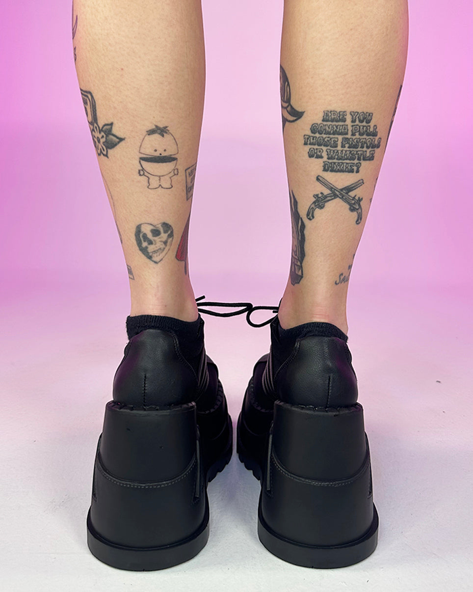 Demonia Black Stomp Oxford Platforms – Rave Wonderland