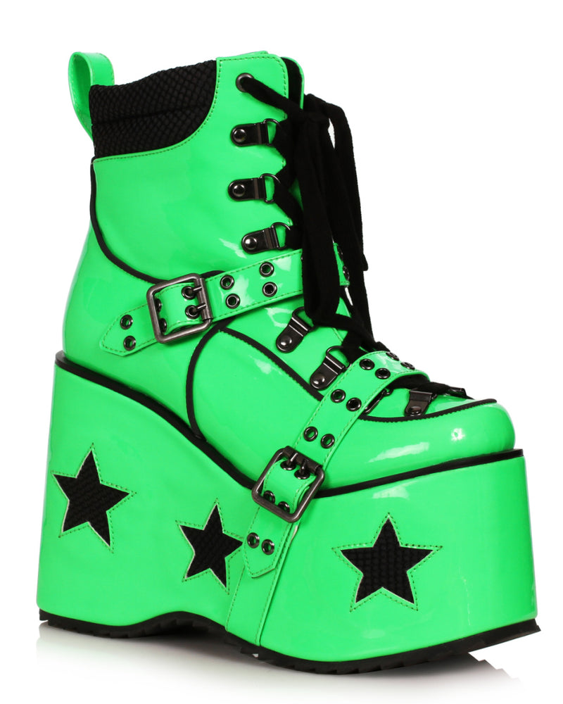 Green Spaced Out Platform Boots – Rave Wonderland