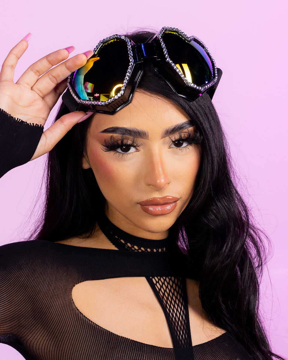 Black I Heart U Goggles – Rave Wonderland
