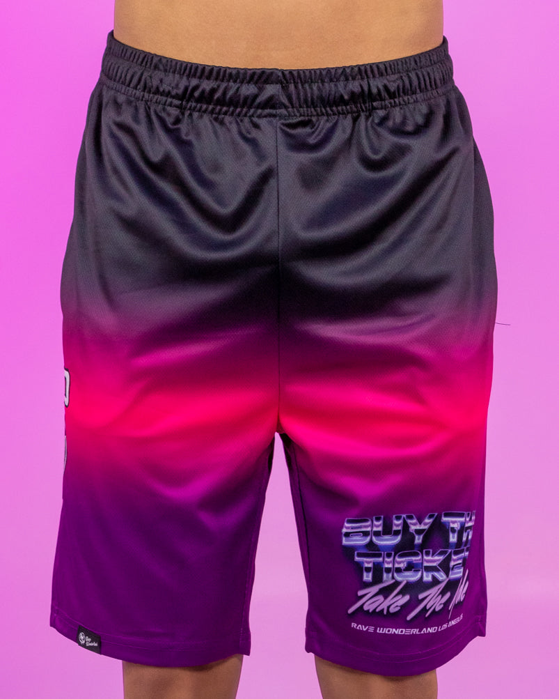 Buy The Ticket Take The Ride LSD Ombre Retro Car Men's Shorts – Rave ...