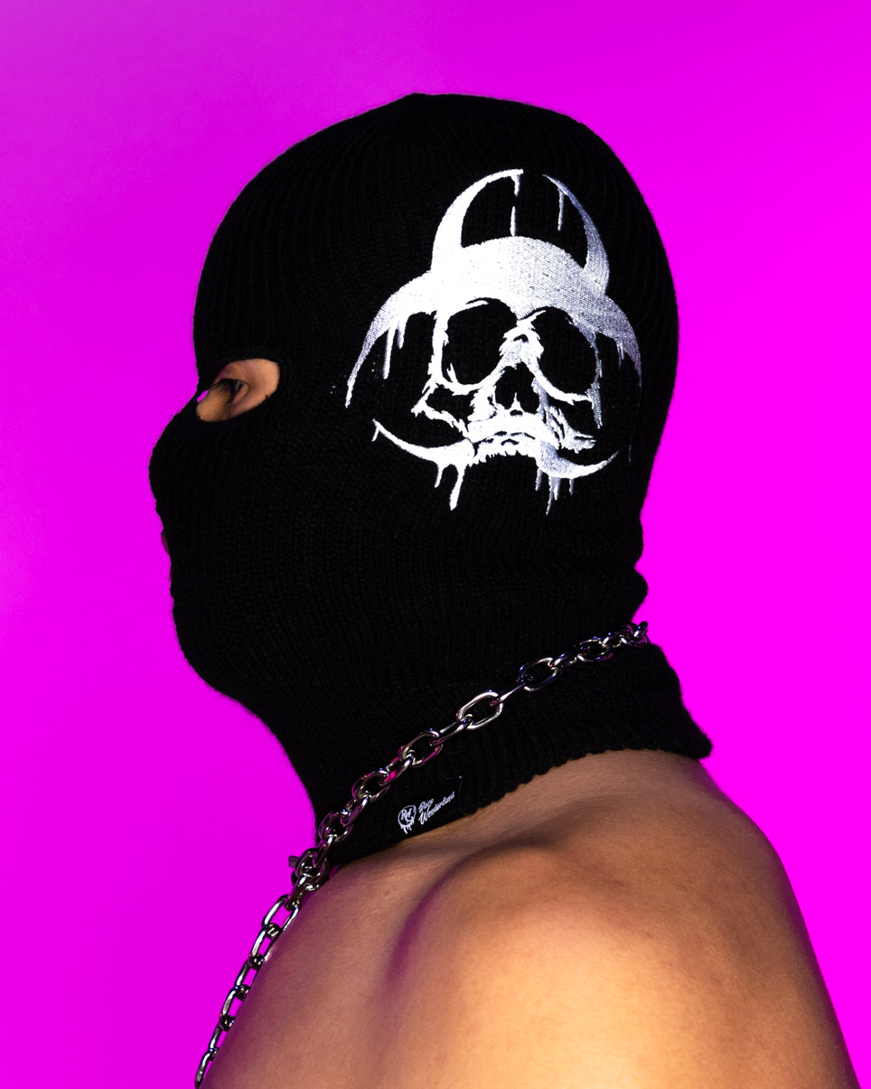 Skull Biohazard Black Ski Mask – Rave Wonderland