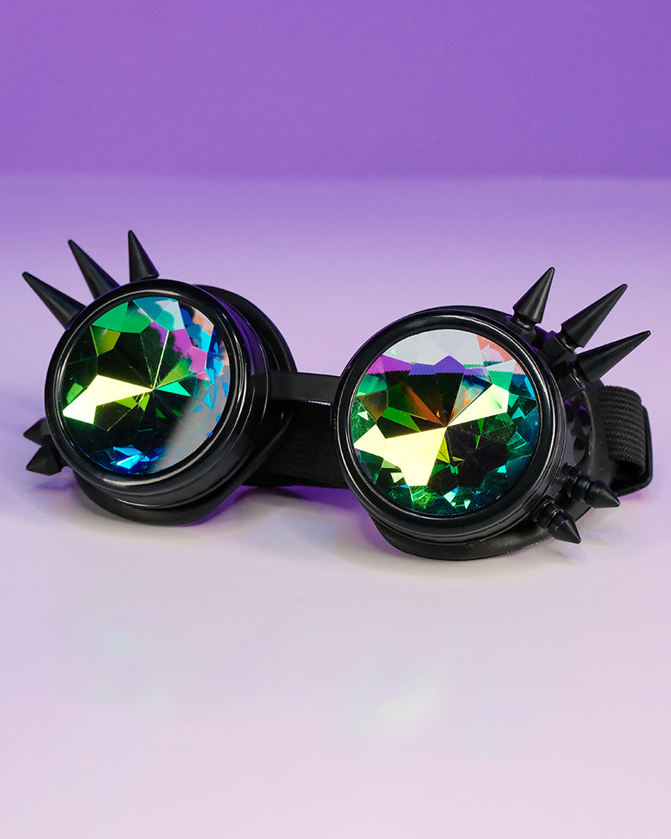 Spiky Kaleidoscope Steampunk Goggles – Rave Wonderland