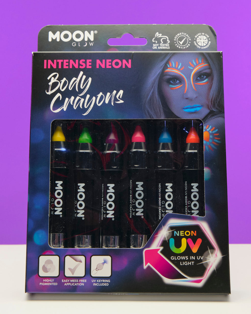 (Package Of 6) Moon Radio Active Body Crayons – Rave Wonderland