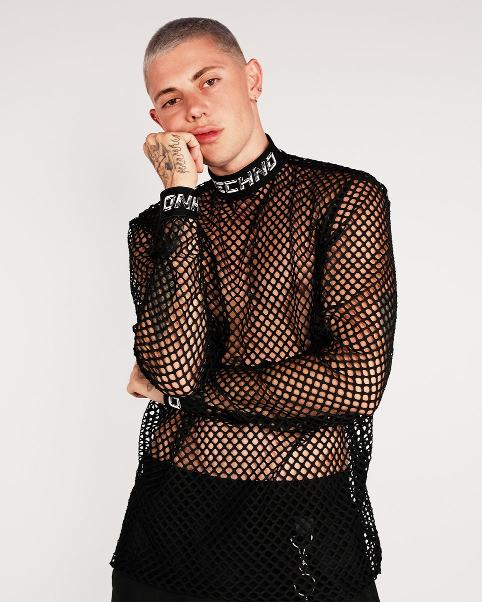 Dusk Till Dawn Techno Fishnet Long Sleeve Shirt Style – Rave Wonderland
