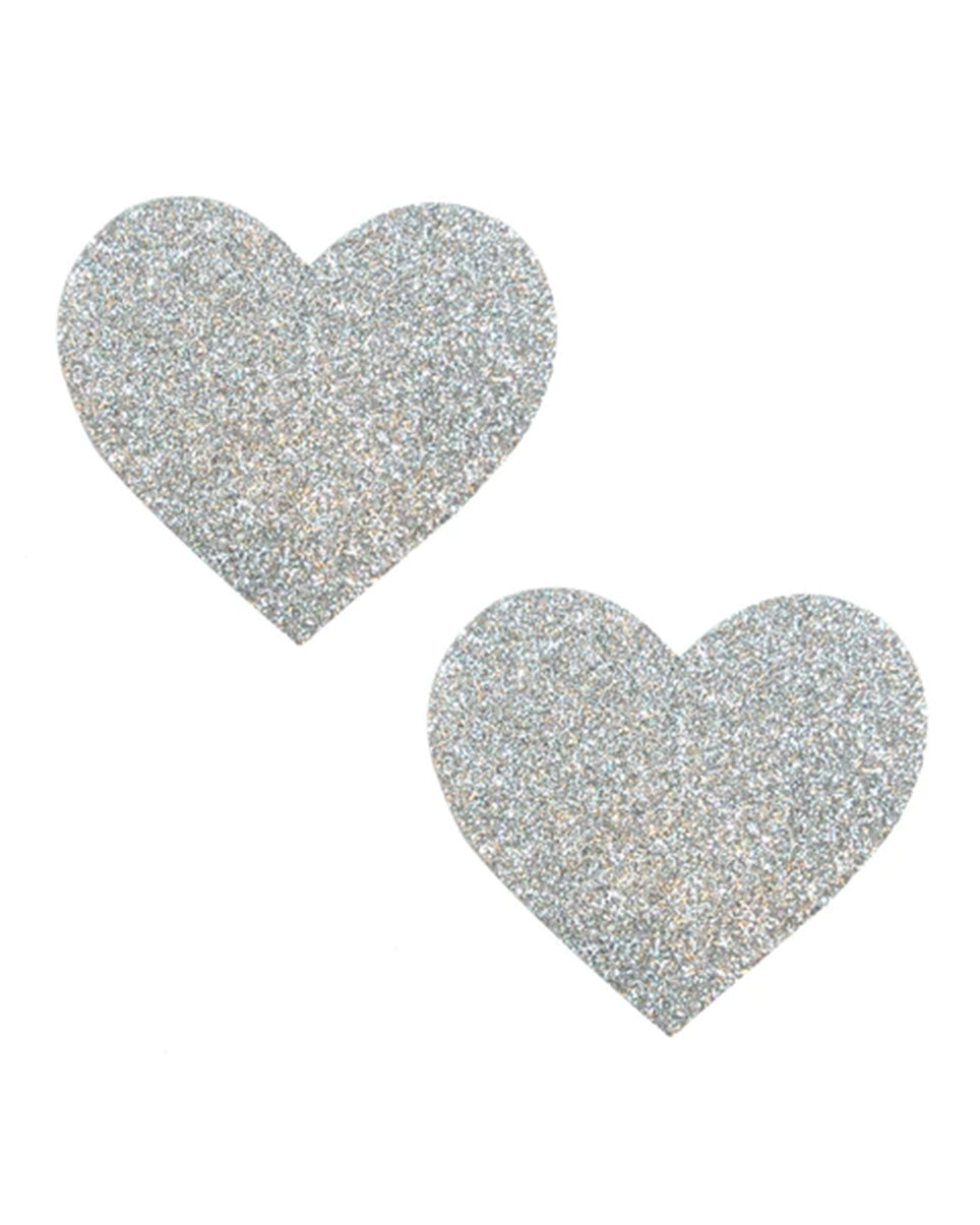 Silver Pixie Dust Glitter Heart Pasties – Rave Wonderland
