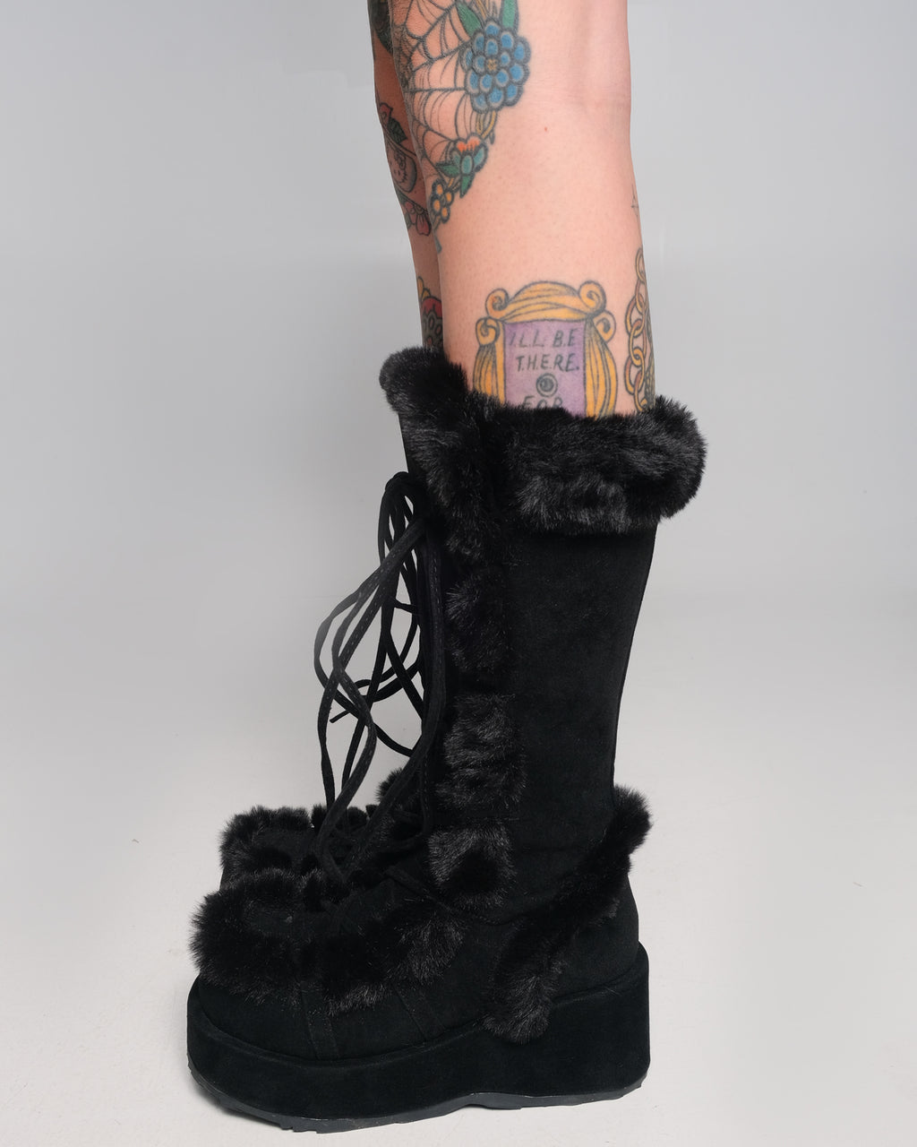 Demonia Black Winter Solstice Faux Fur Boots – Rave Wonderland